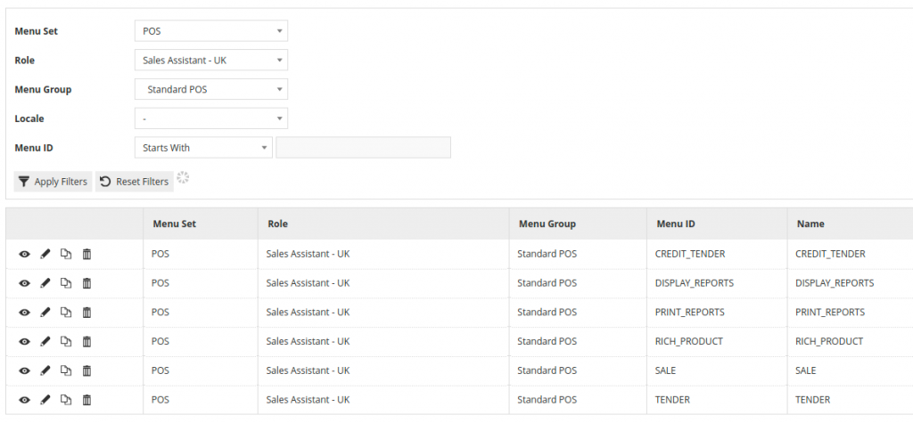 POS Menu Structure – Enactor Insights Portal