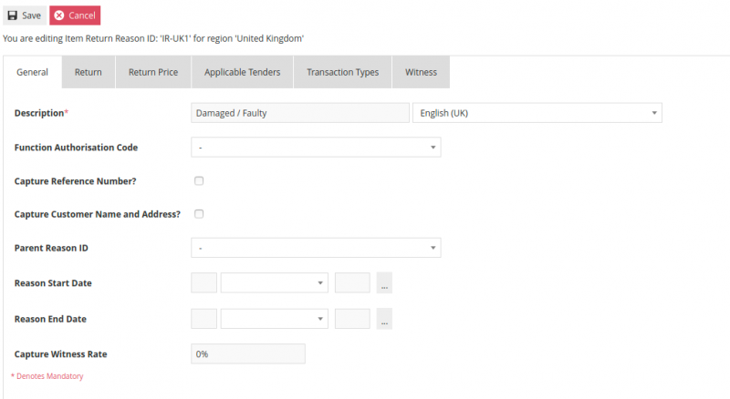 POS Reason Codes – Enactor Insights Portal